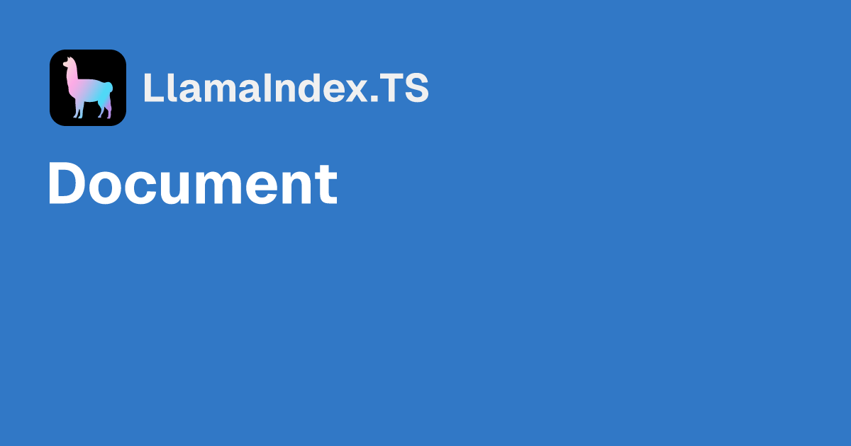 LlamaIndex.TS - Build LLM-powered document agents and workflows LlamaIndex.TS - Build LLM-powered document agents and workflows