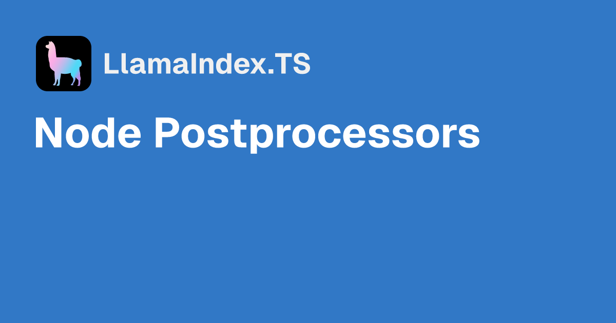 LlamaIndex.TS - Build LLM-powered document agents and workflows LlamaIndex.TS - Build LLM-powered document agents and workflows